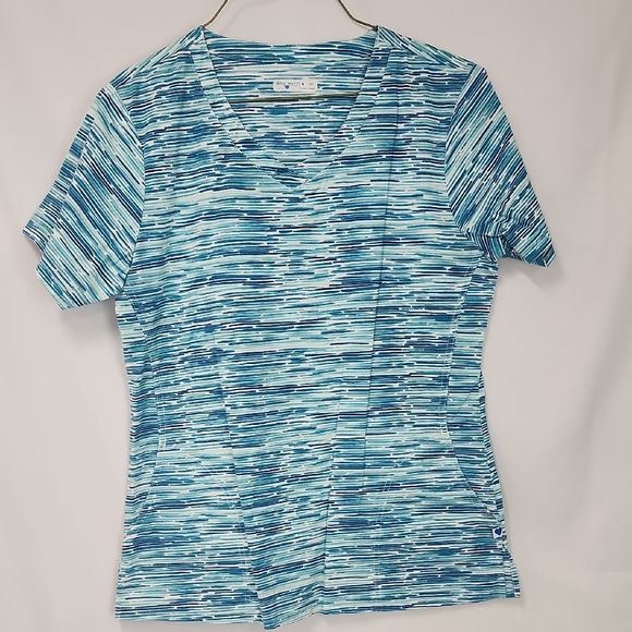 Nurse Mates | Tops | Nurse Mates Blue White Erin Scrub Top Medium ...
